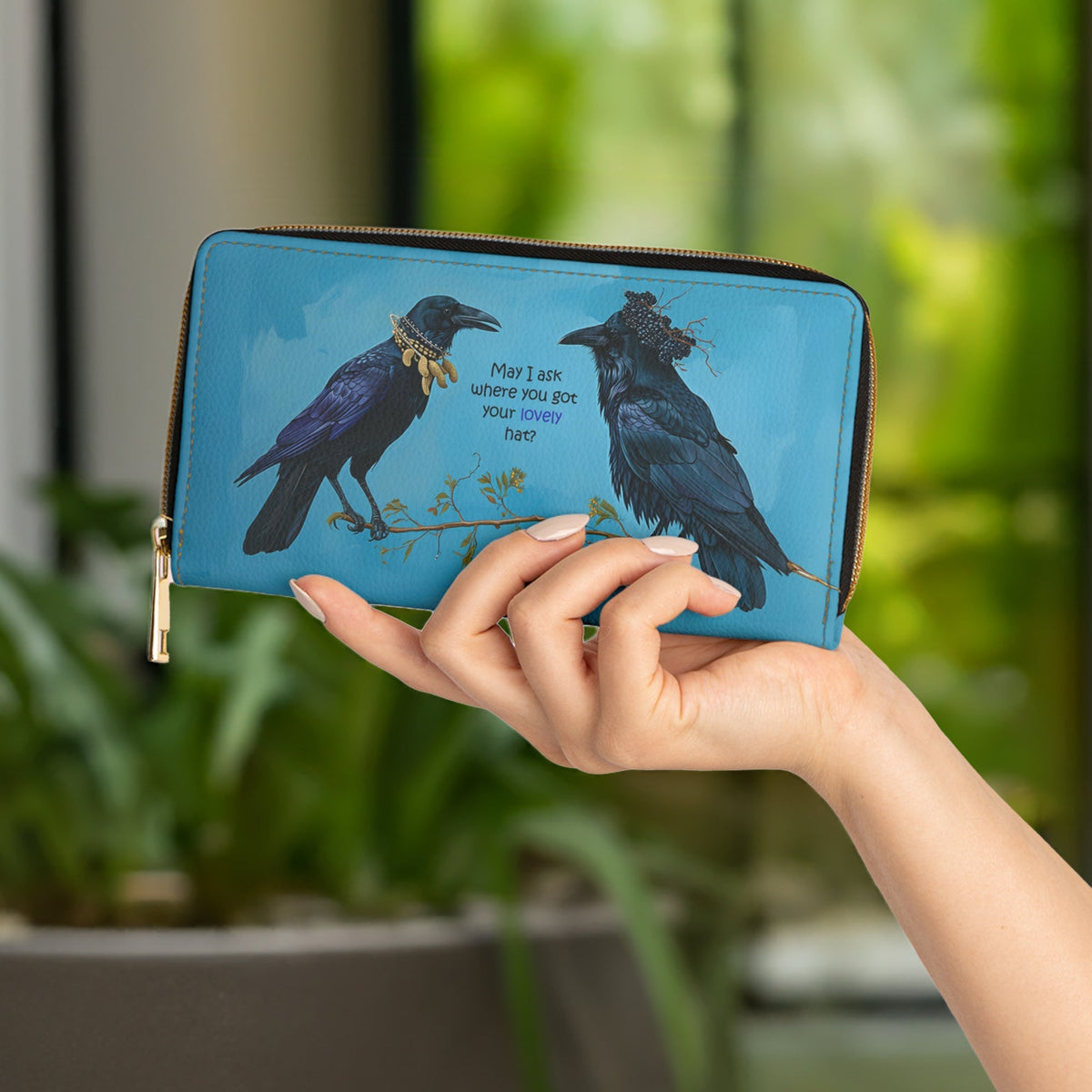 Crow and Raven Zippered Wallet – Verde Birdie