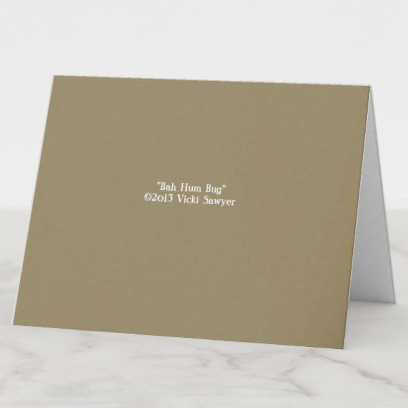 Baa Hum Bug Sheep and Hummingbird, Blank Christmas Card, Birds with Ha ...